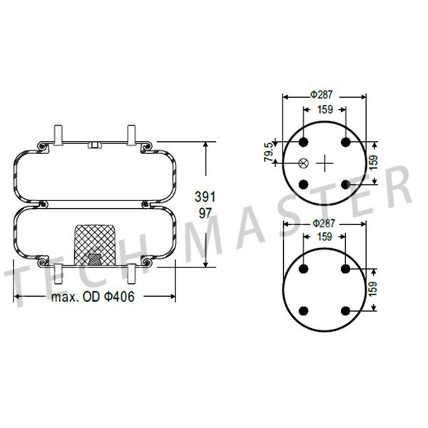 90557203 Industrial Air Springs For Trucks Firestone W01-358-6799 ...