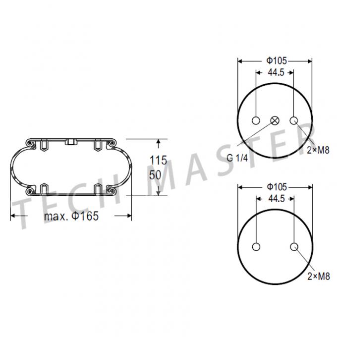 Hot sale single Convoluted Industrial air spring for Contitech Truck ...