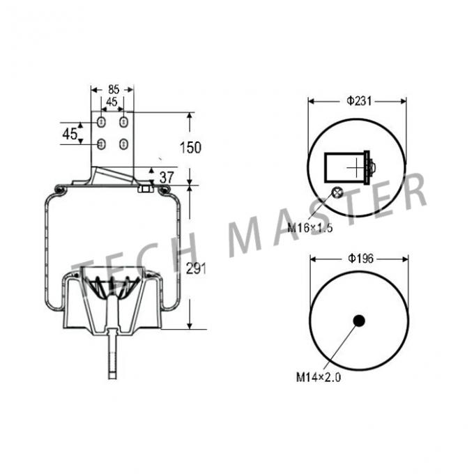 CF Gomma / IVECO Truck Suspension Spring Bellow OEM 1TS-270-23-C , 41270466